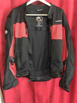 Fieldsheer Motorcycle Riding Jacket Mens Size 2XL Black/Red Padded | eBay