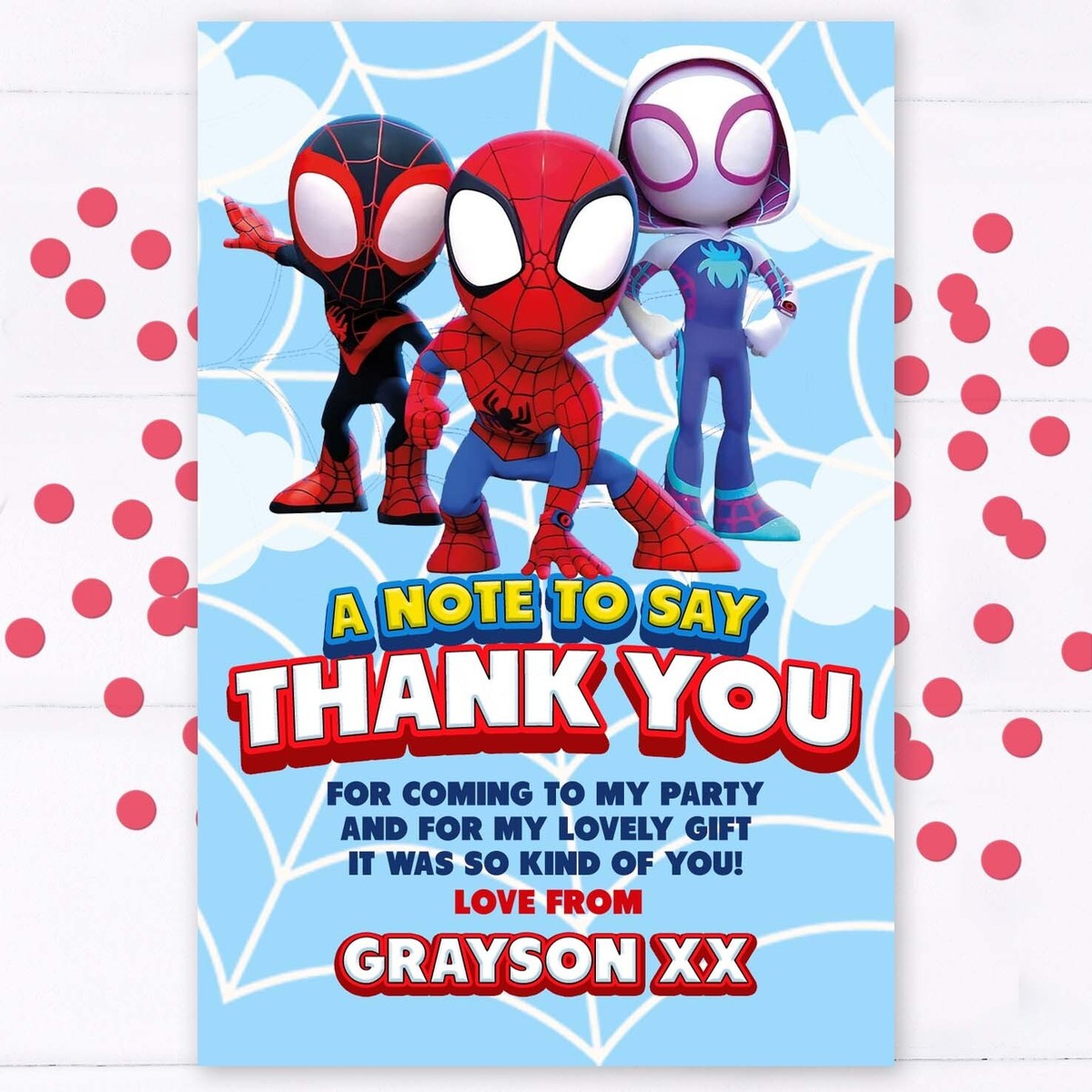 Spider Man Thank You Cards New Spiderman Party Thank You Notes Cards 8