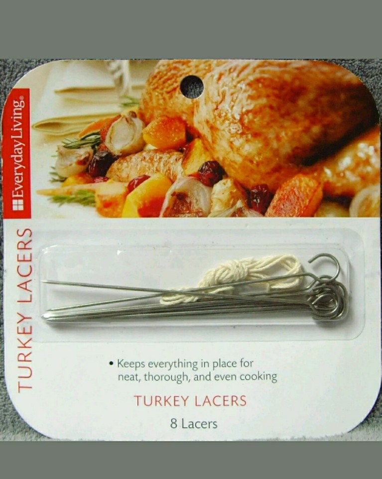 LOT OF 2 PACKS. Everyday Living•Stainless Steel•8 Turkey Lacers• A-16 ...