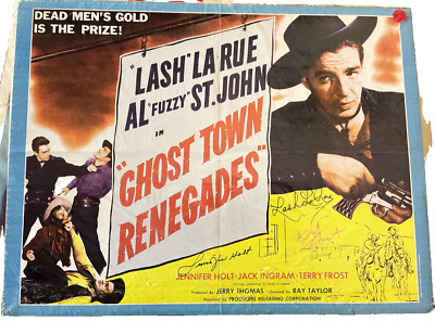 1947 Vintage Movie Poster Ghost Town Renegades "Lash" La Rue Signed ...
