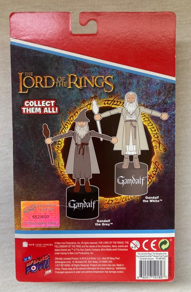 Lord of the Rings Gandalf the Grey Push Puppet ComiCon Exclusive 552/ ...