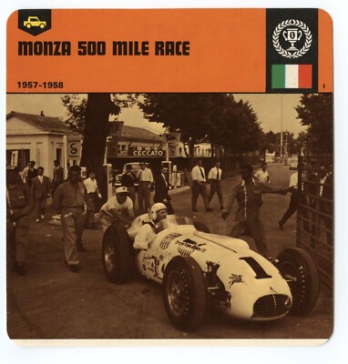 Monza 500 Mile Race - Great Races Edito Service SA Auto Rally Card | eBay