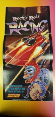 Rock n Roll Racing NEW Nintendo Power RARE Poster Nintendo NES SNES N64 ...
