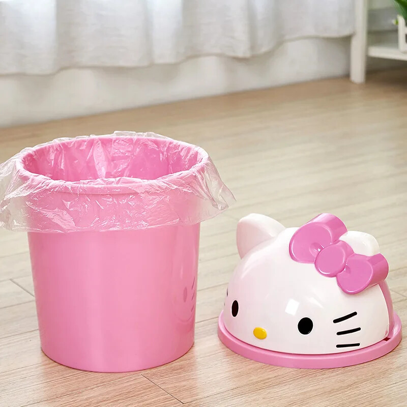 Hello Kitty Home Trash Bin Waste Garbage Can MINISO Sanrio | eBay