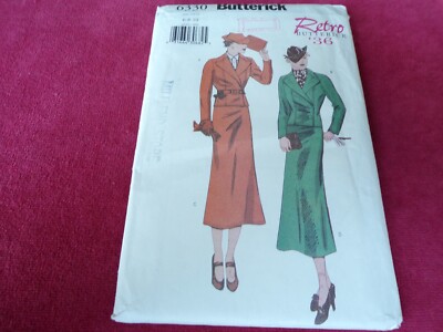 🌺 BUTTERICK #6330 - LADIES RETRO 1936 TWO STYLE JACKET & SKIRT PATTERN ...