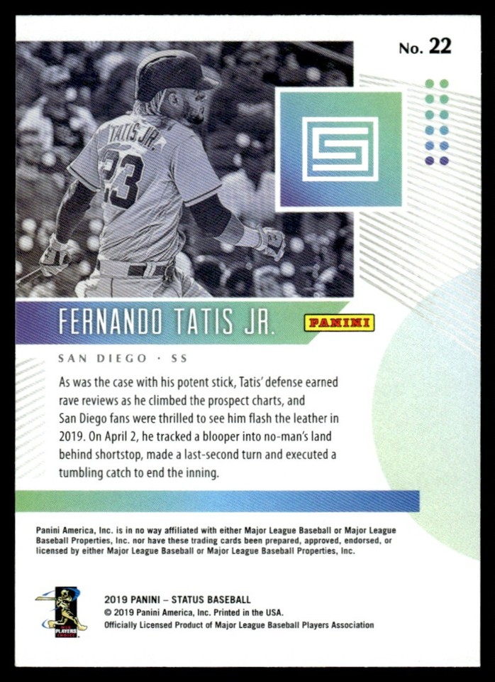 2019 Panini Chronicles Status Fernando Tatis Jr. Rookie San Diego ...