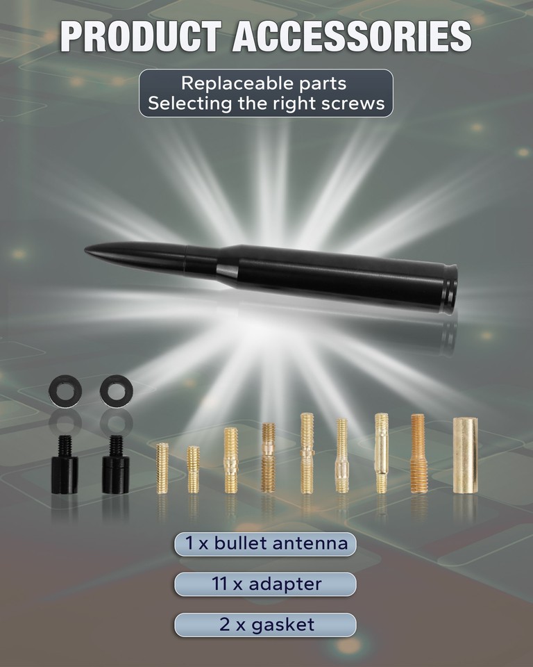 BULLET ANTENNA 50 CAL CALIBER for CHEVY GMC TRUCK SUV SILVERADO SIERRA ...