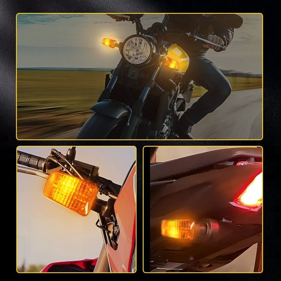 4X Motorcycle Amber LED Turn Signal Lights Indicator Lamps For Suzuki ...