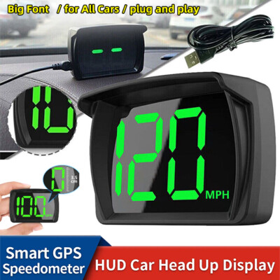 Car Digital GPS Speedo Speed MPH HUD Head Up Display Speedometer ...