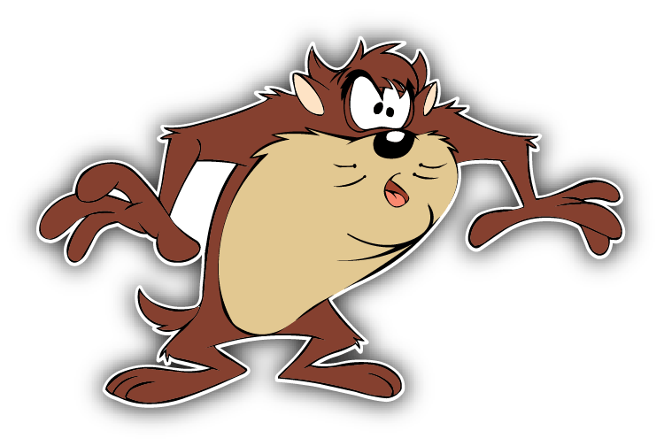 Taz Surprised Cartoon Car Bumper Sticker Decal 5'' x 3'' | eBay