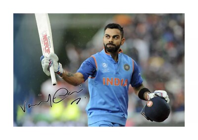 VIRAT KOHLI CRICKET ICON SIGNED GLOSSY POSTER REPRINT A4 SIZE 8"X11 ...