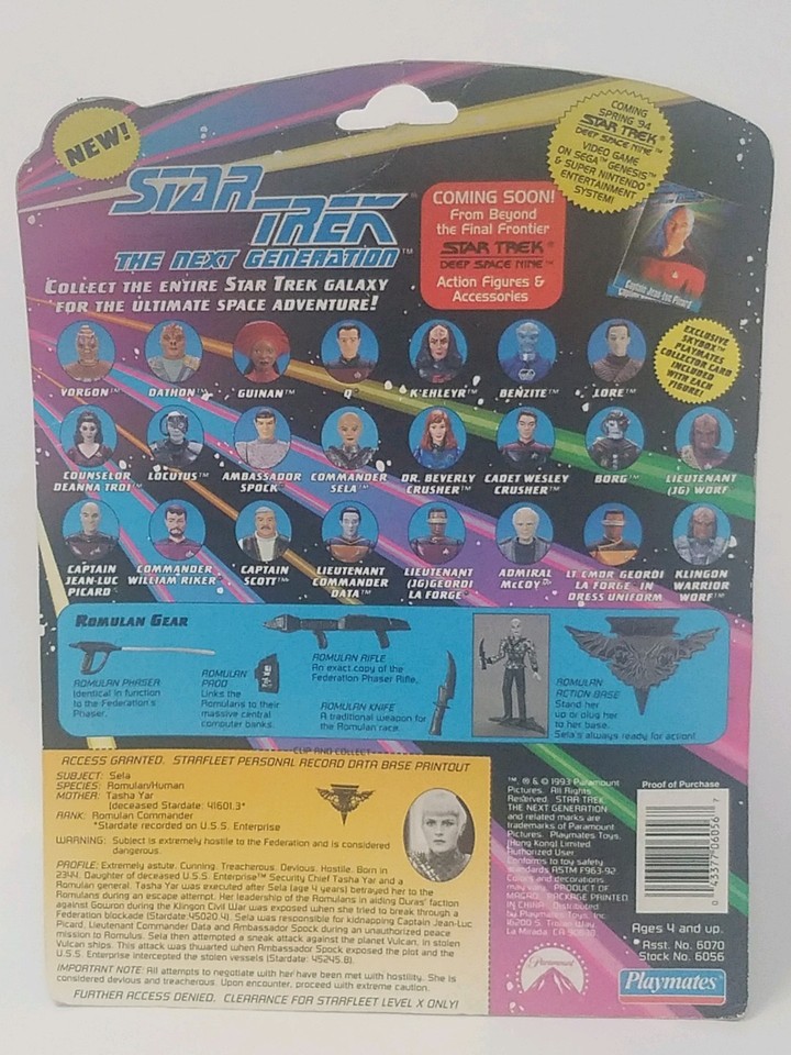 Star Trek Next Gen Commander Sela Playmates 1993 Action Figure | eBay