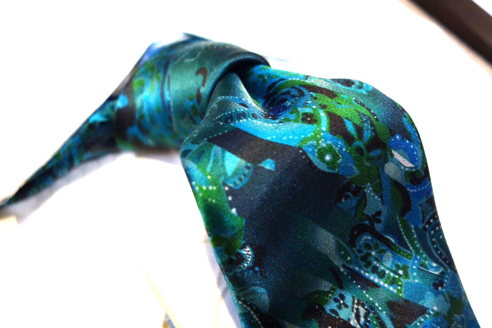 Robert Graham Silk Tie Necktie Green Navy Blue floral | eBay