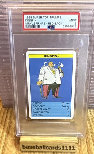 1988 Super Top Trumps Marvel Super Heroes Kingpin PSA 9 Pop 2 4E | eBay