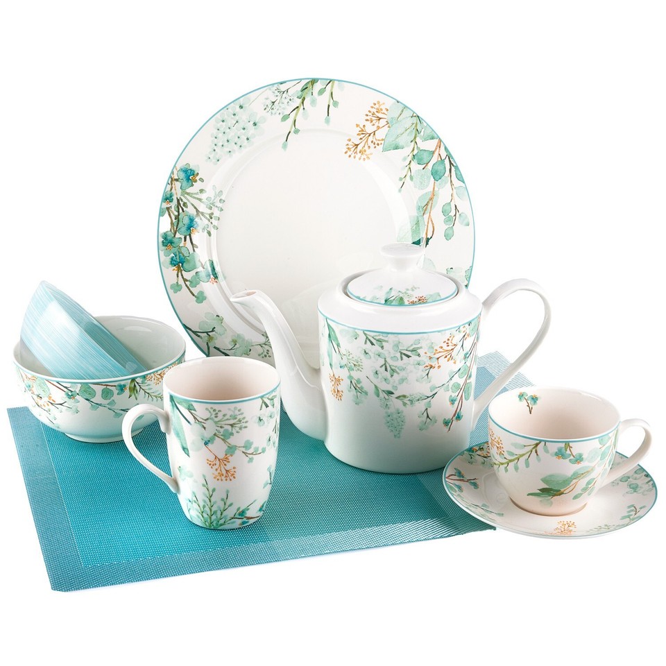 STP Botanical Garden Porcelain Teapot 1.2 qt Bone China Tea Pot with ...