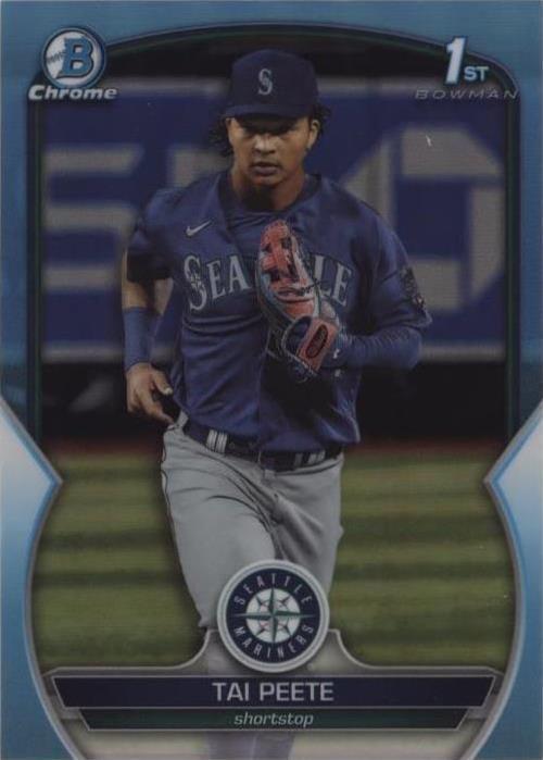 2023 Bowman Draft - Chrome Tai Peete #BDC-28 Sky Blue Refractor (RC ...