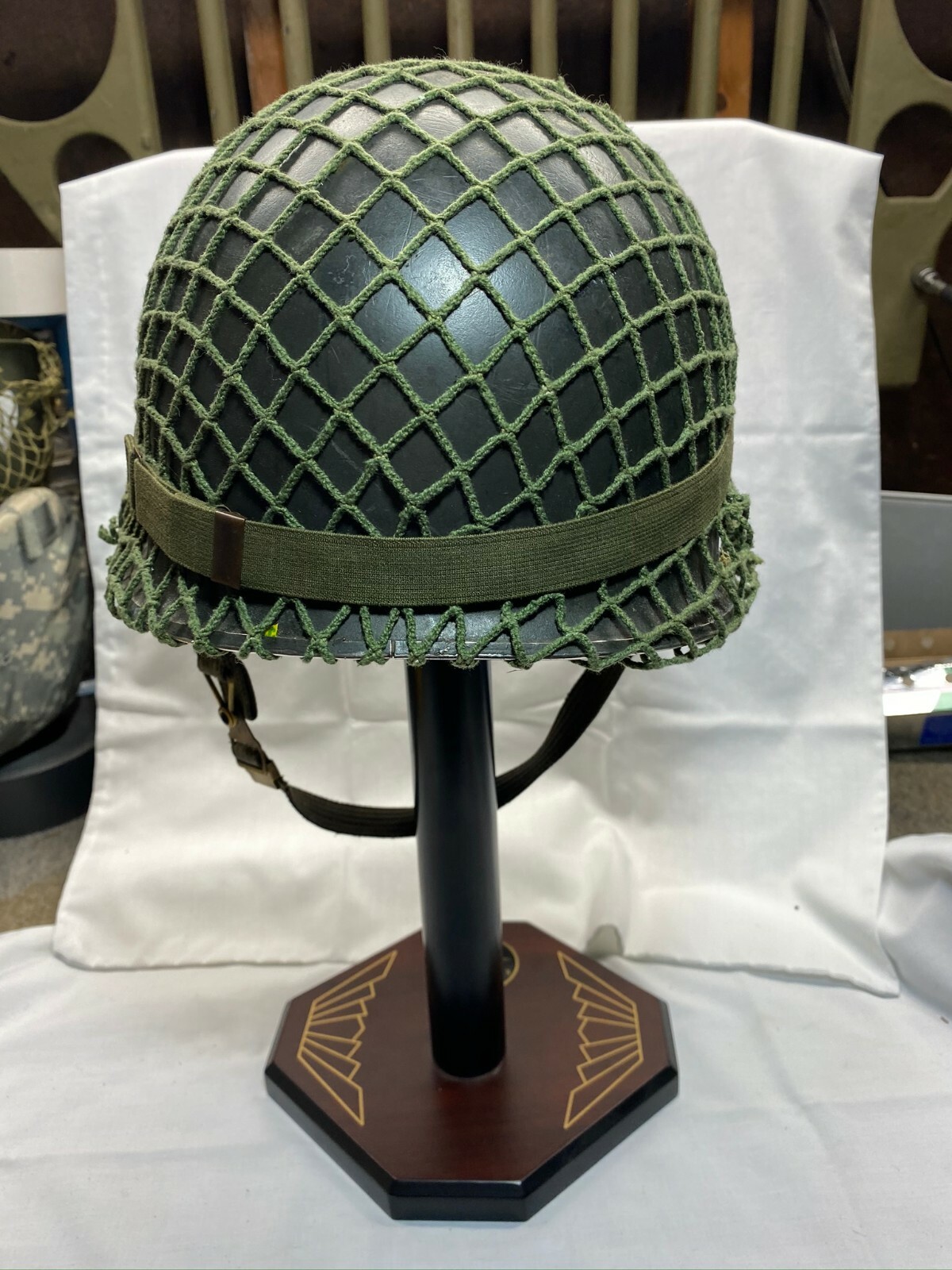 Fury Movie Prop US ARMY M1 COMBAT HELMET + Netting + LINER + M-1944 ...