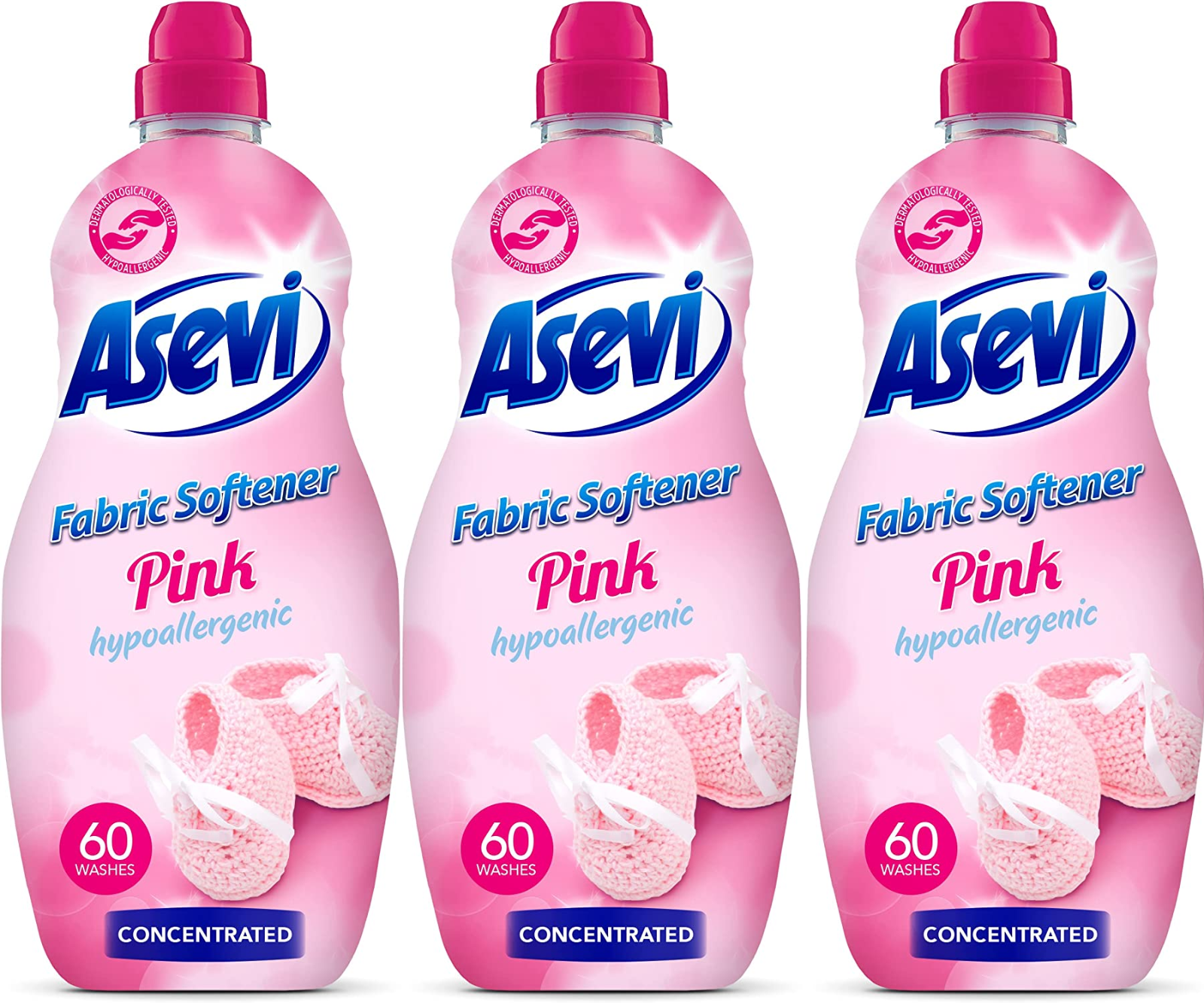 Asevi Pink Fabric Softener Laundry Conditioner Liquid 60 Washes 1.5L x ...