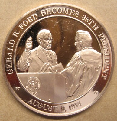 Gerald R. Ford Becomes 38th President Aug. 9, 1974 Medal Take a Look | eBay