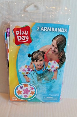 Play Day Starfish Swimming Inflatable Set of 2 Armbands Ages 3-6 Girls ...