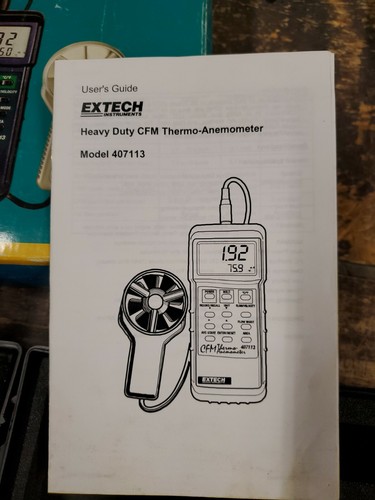 Extech Heavy Duty CFM THERMO-ANEMOMETER Model 407113, Hard Case, Probe ...