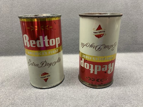 2 Red Top extra dry ale flat top beer cans , EMPTY | eBay