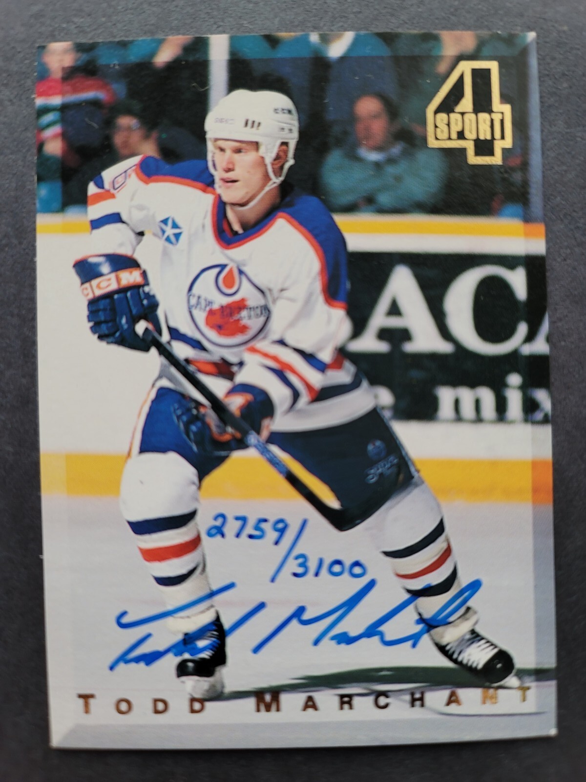 1994 Classic 4 Sport Todd Marchant Autograph Rookie Card #2759/3100 🔥 ...