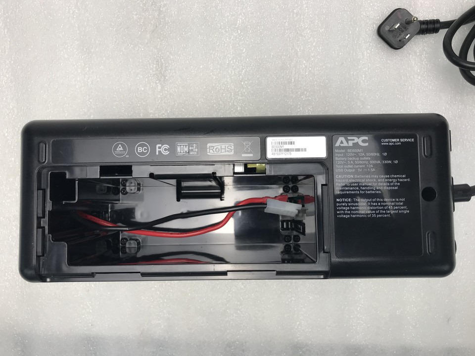 APC Back-UPS 600 BE600M1 600VA 330W Battery Backup & Surge Protector NO ...
