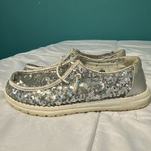 Womens Hey Dude Wendy Sequin Cream Casual Shoe Size W6 | eBay