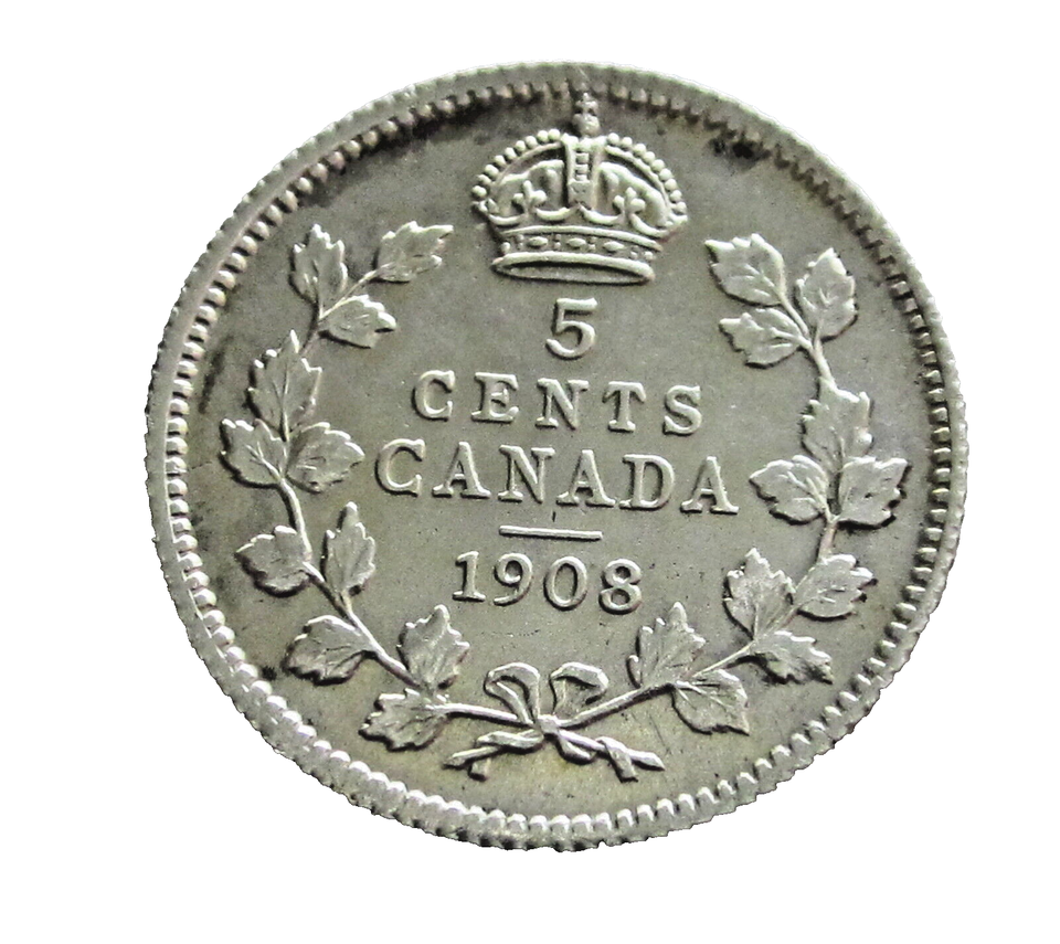 Canada Silver 5 Cents 1908, KM 13 Uncirculated, Uncertified | eBay