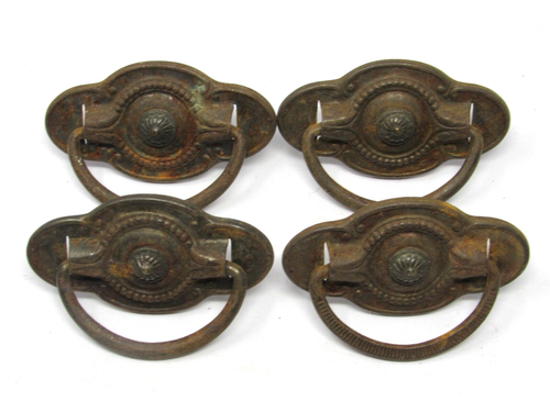 HEPPLEWHITE OVAL DRAWER PULLS HANDLES ANTIQUE BRONZE BRASS PLATED LOT ...