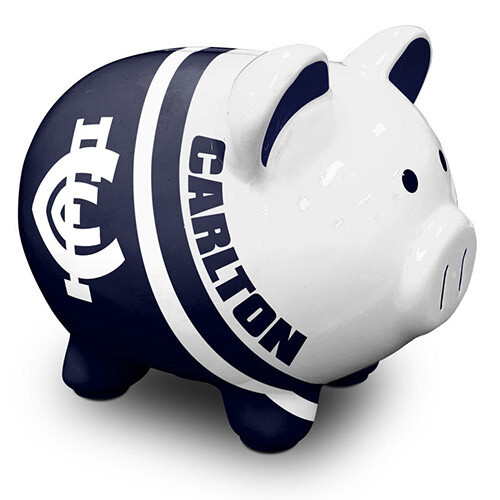 Carlton Blues AFL Dolomite Piggy Bank Money Box with Coin Slot ...