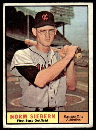 1961 TOPPS NORM SIEBERN 267 GOOD BASEBALL KANSAS CITY ATHLETICS | eBay