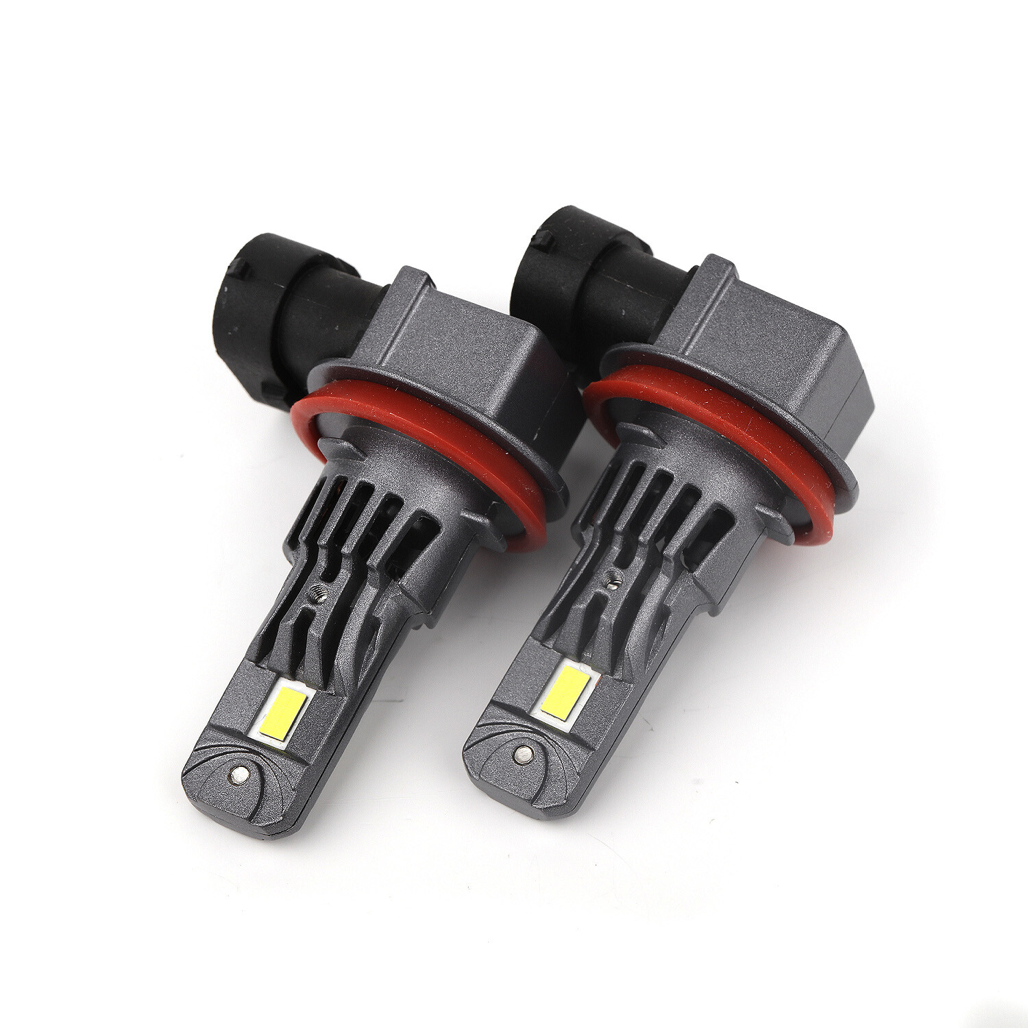 2pcs H11 H8 H9 LED Headlight Bulbs Kit 6000K Globe High/Low Beam White ...