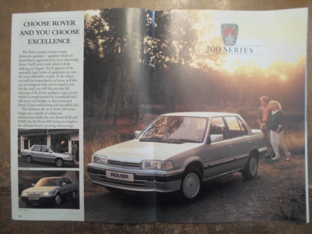 AUSTIN ROVER 1986 UK Mkt Sales Brochure - 200 800 SD1 Vitesse Mini MG ...
