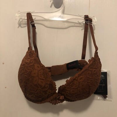 NWT Frederick's of Hollywood Jessica SZ 32D Padded Push Up Bra Cocoa ...