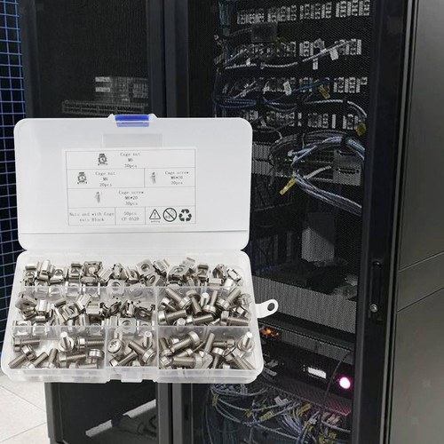 50Pcs M6 Cage Nuts and Mounting Screws Durable M6 x 20 mm Server Rack ...