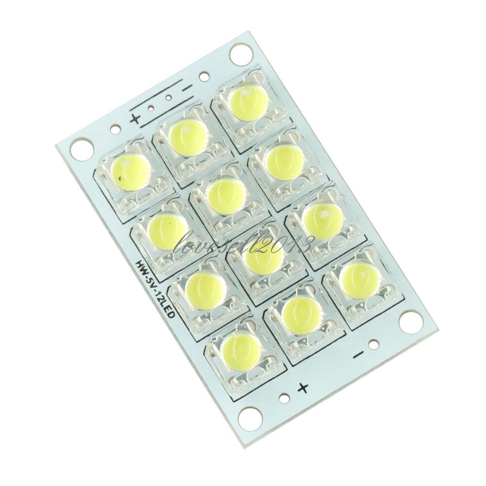 DC 3V-5V 12-LED Super Bright White Piranha LED board Night LED Lights ...