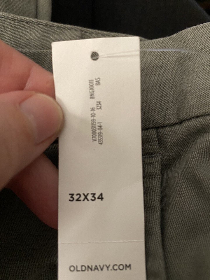 Old Navy Ultimate Straight Flat Front Chino Pants 32x34 Gray Stone NWT ...