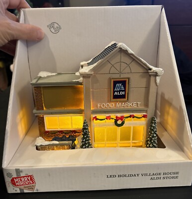 Aldi Store Christmas Ceramic Light Up NEW IN BOX Collectible Merry ...