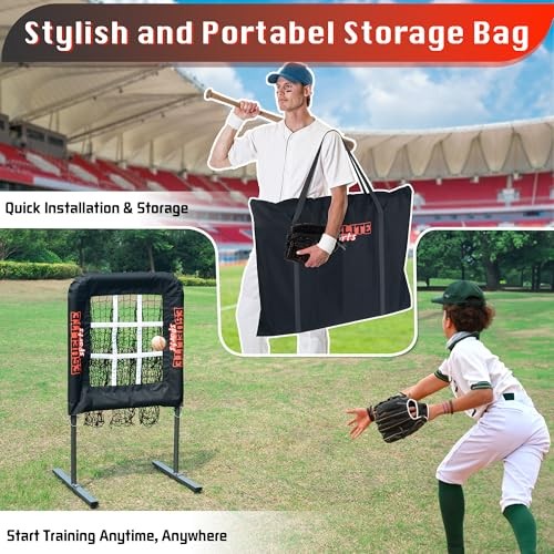 9 Hole Pitching Net with Strike Zone, Baseball Pitching Target ...