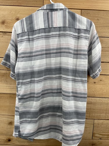 Ezekiel Shirt Size Men’s Small Gray Striped Button Down Short Sleeve | eBay