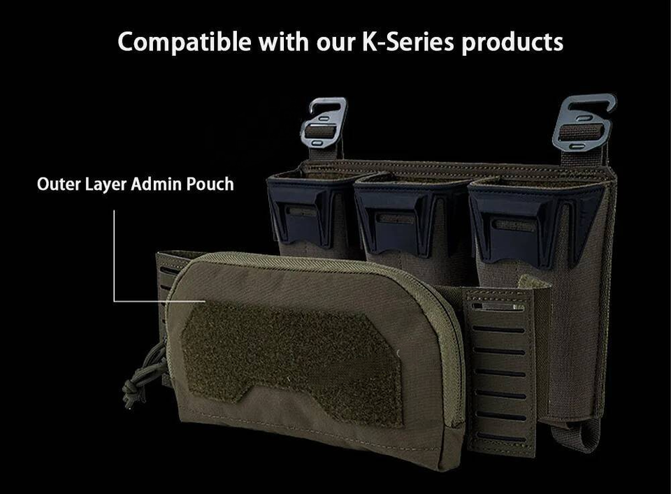 Tactical K Vest MOLLE Placard 2nd Layer Adapter For Triple Mag Pouch ...