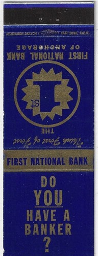 First National Bank of Anchorage Alaska FS Empty Matchcover | eBay
