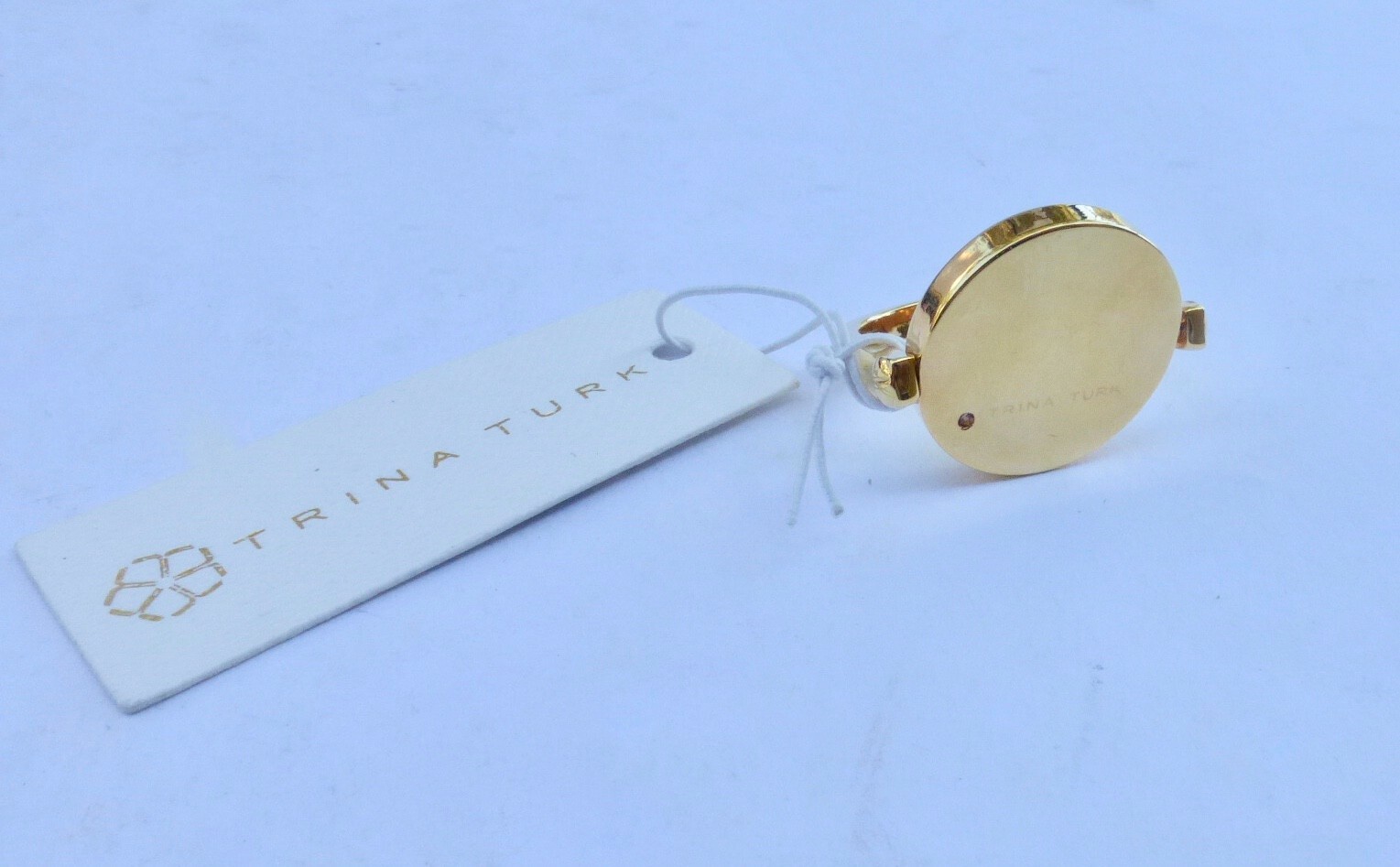 Trina Turk Designer Ring Size 7 Swivel Gold Tone Costume Jewelry Bold ...