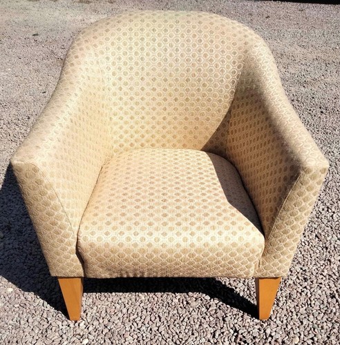 Quailty Fabric tub chair covered with roman mosaic regency gold fabric ...