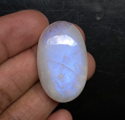 Natural Blue Fire Moonstone Cabochon Stone, 22x32mm Oval Untreated ...