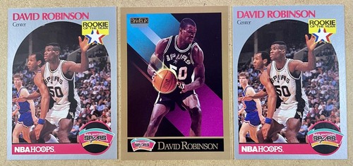 David Robinson Lot Of 3 NBA Cards Rookie Of The Year Hoops Rookie ...