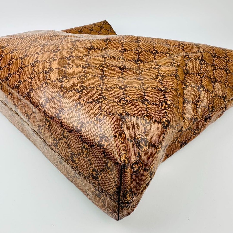 MORABITO Tote Bag Monogram Pattern Brown Handbag Leather JAPAN USED | eBay