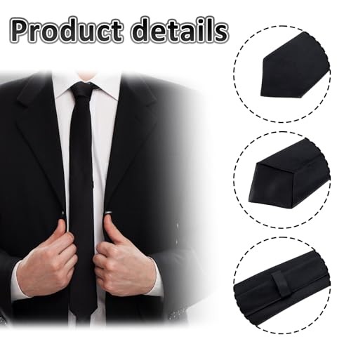 12 Packs Men's Tie Bulk Black Ties for Men Solid Color Men's Neckties Satin | eBay